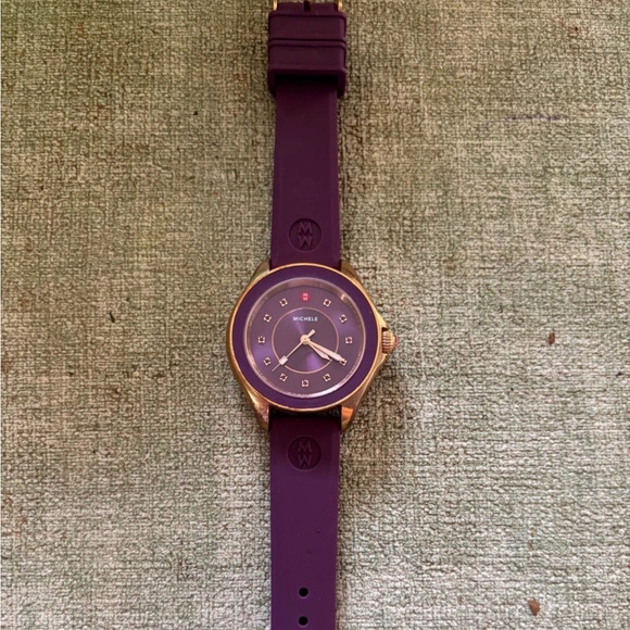 Michele | Accessories | Michele Purple And Gold Womens Watch | Poshmark